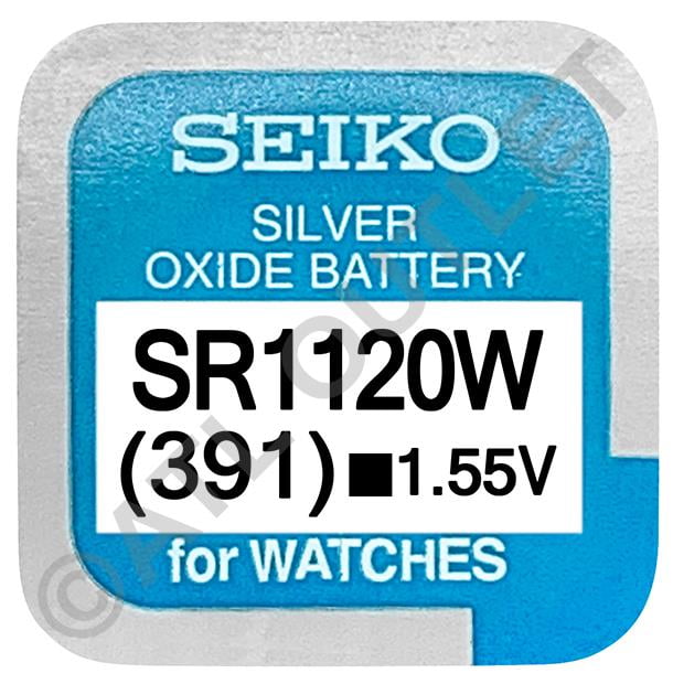 Seiko 391 SR1120W 1.55v Silver Oxide, Mercury Free Watch Battery - Made ...