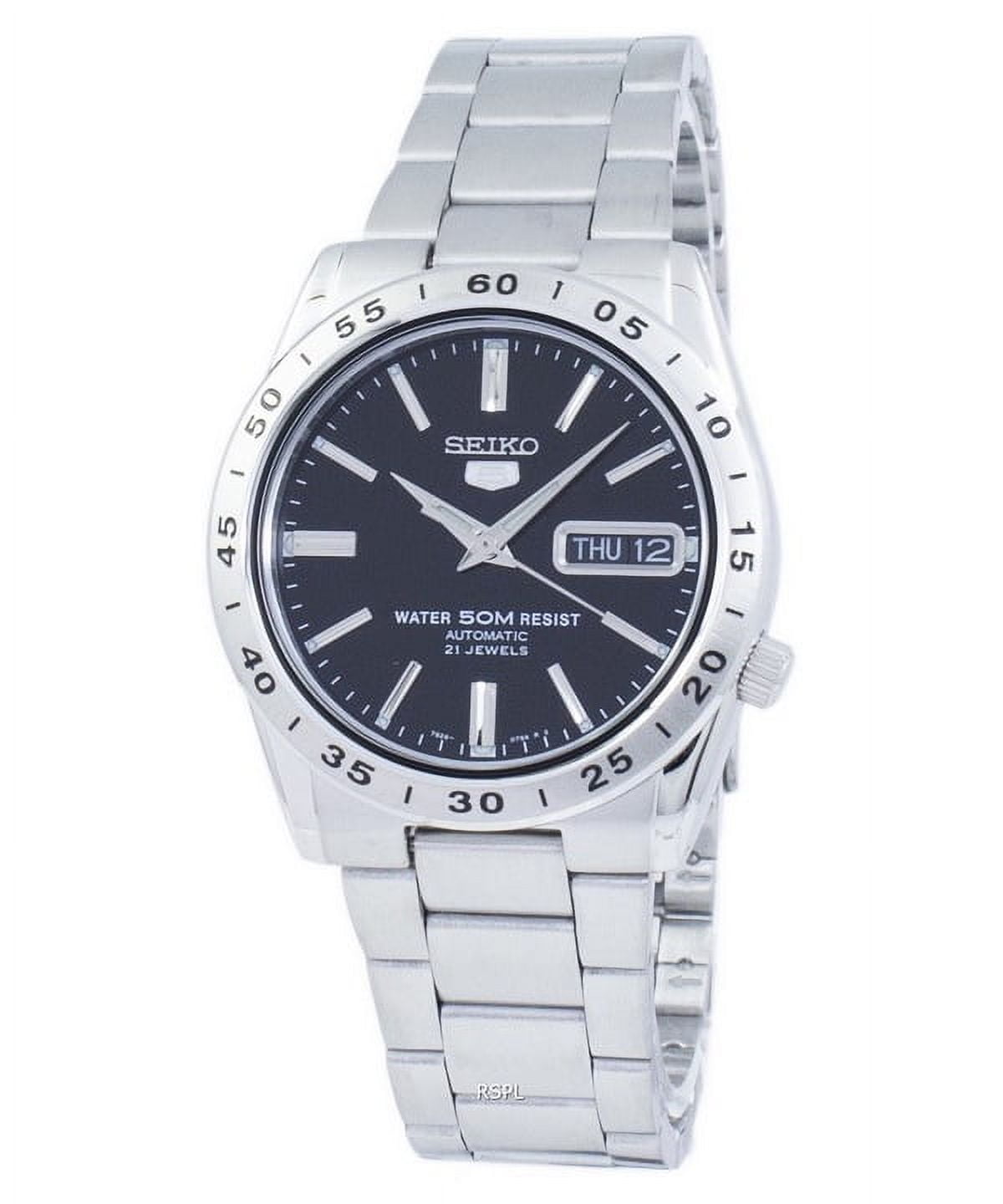 Seiko 5 Men's Automatic Watch, Silver-Tone Stainless Steel Band, 50 ...