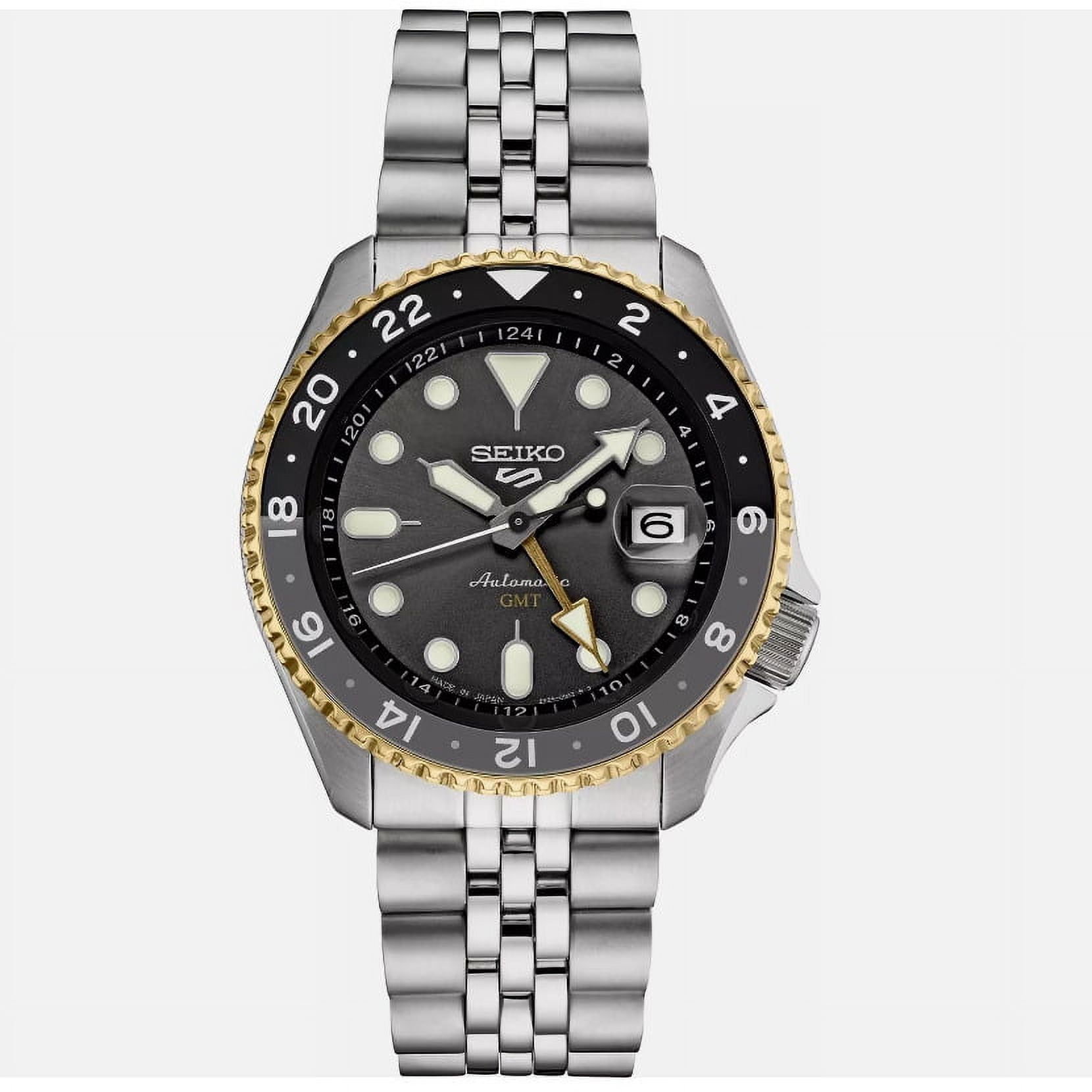 Seiko 5 SSK021 Men's Sports GMT Watch, Mechanical Automatic, Stainless ...