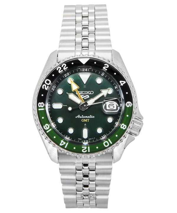 Seiko 5 Sports SKX GMT Automatic Green Dial Sprite Bezel Men's Watch ...