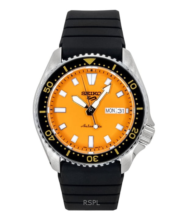 Seiko 5 Sports SKX Redux Silicone Strap Orange Dial Automatic SRPL89K1 ...