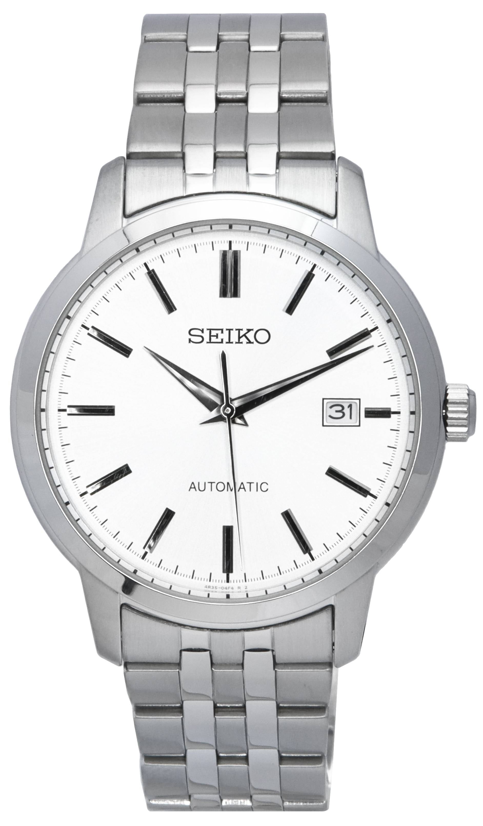 Seiko Men's Automatic Watch SRPH85K1 with Silver Dial, Silver-Tone ...