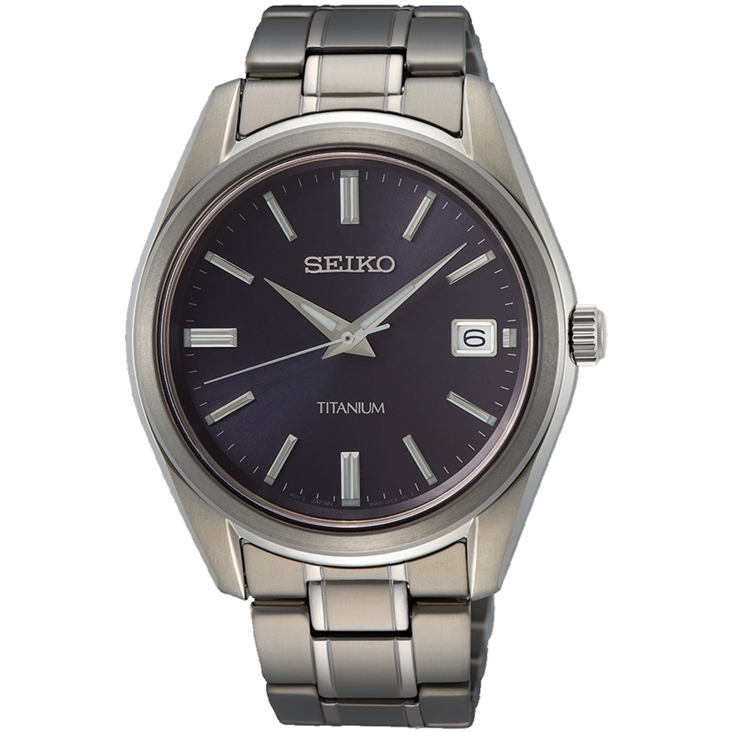 Seiko, Men's Essentials Blue Dial Watch, SUR373, Titanium Case ...