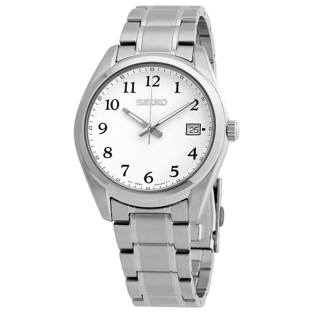 Seiko Core Quartz White Dial Men's Watch SUR459P1 - Walmart.com