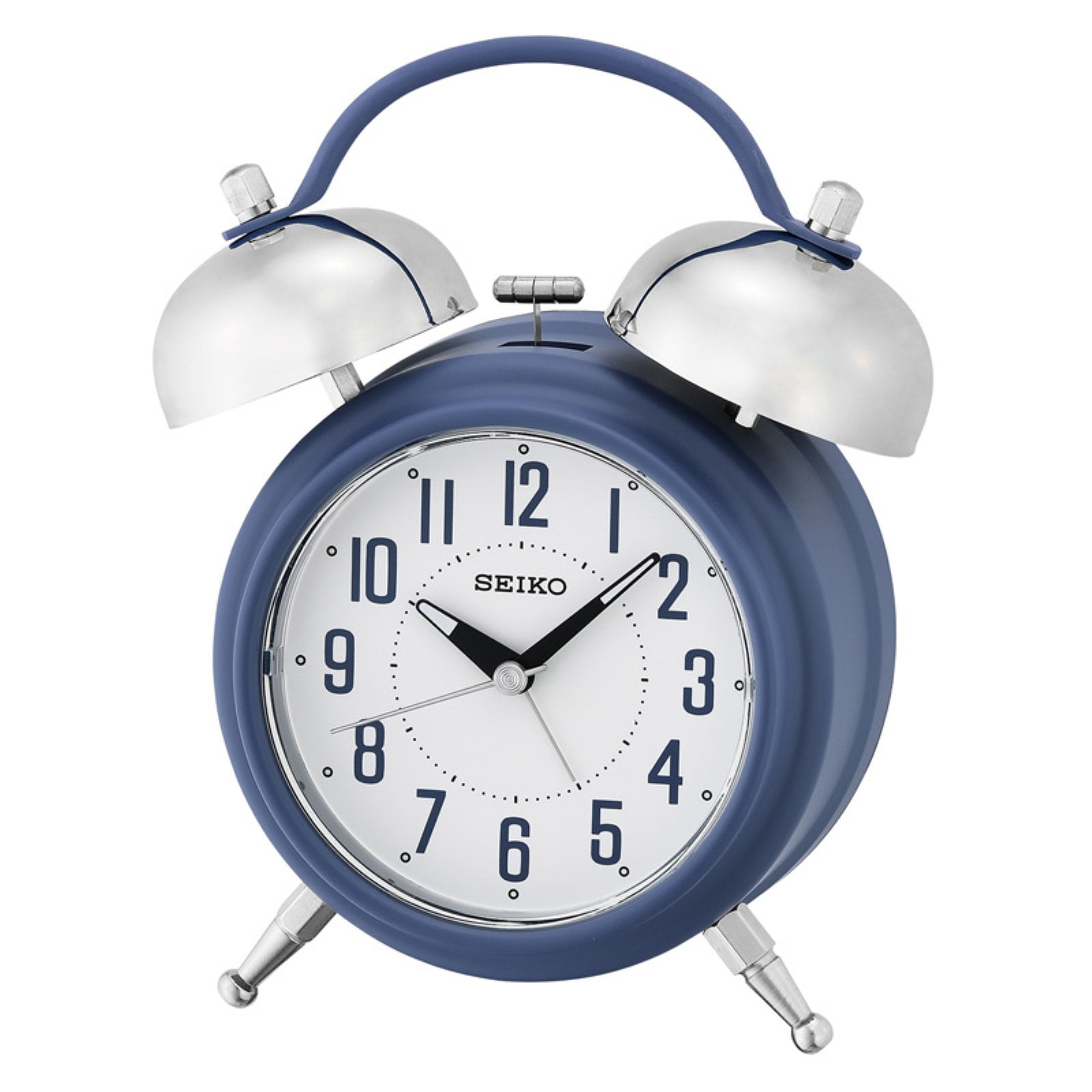 Seiko Deux Bell Alarm Clock, Blue w/ Dual Bell Alarm, Snooze, Dial ...
