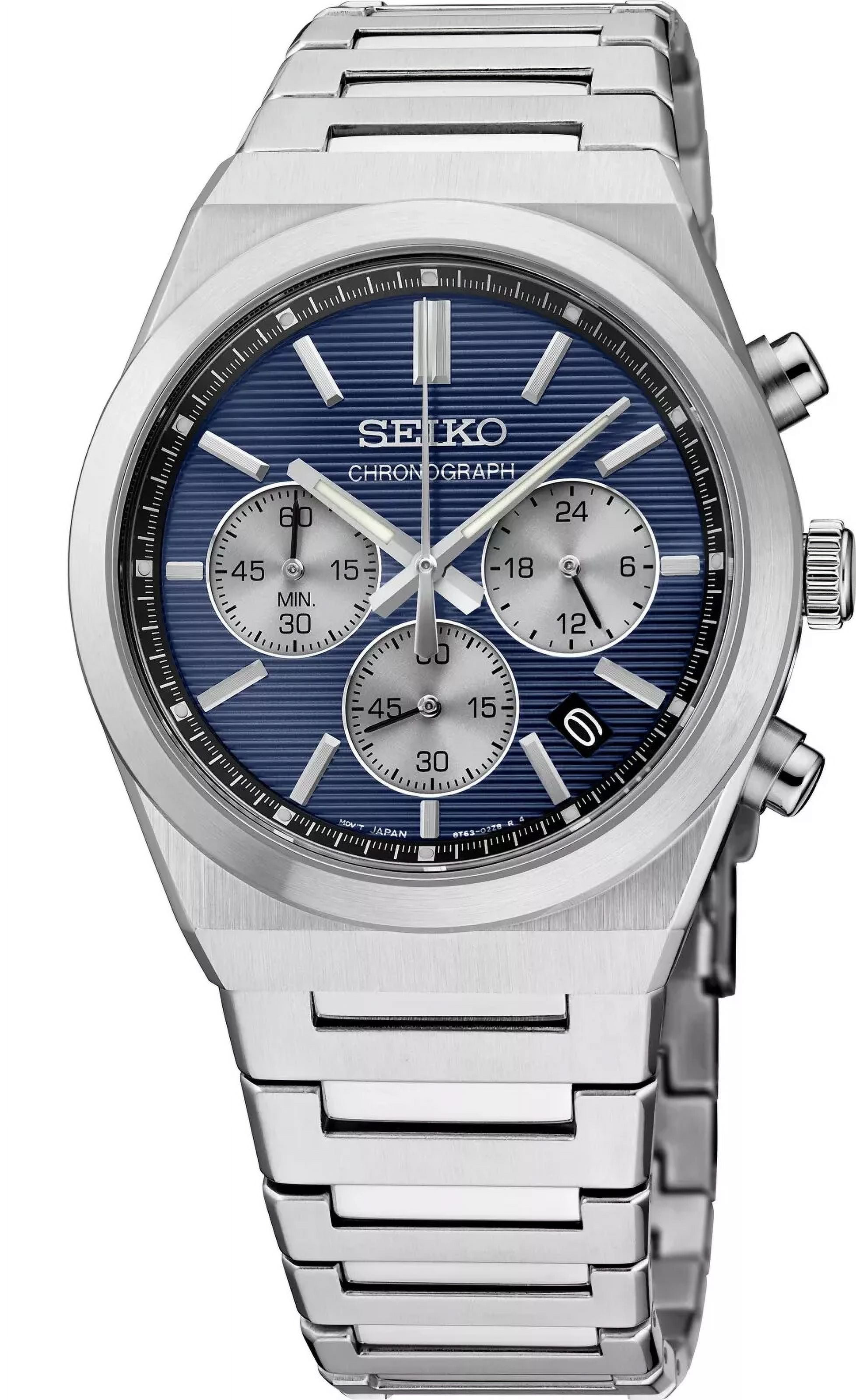 Seiko Essential Chronograph Blue Dial Men's Quartz Watch SSB453 ...