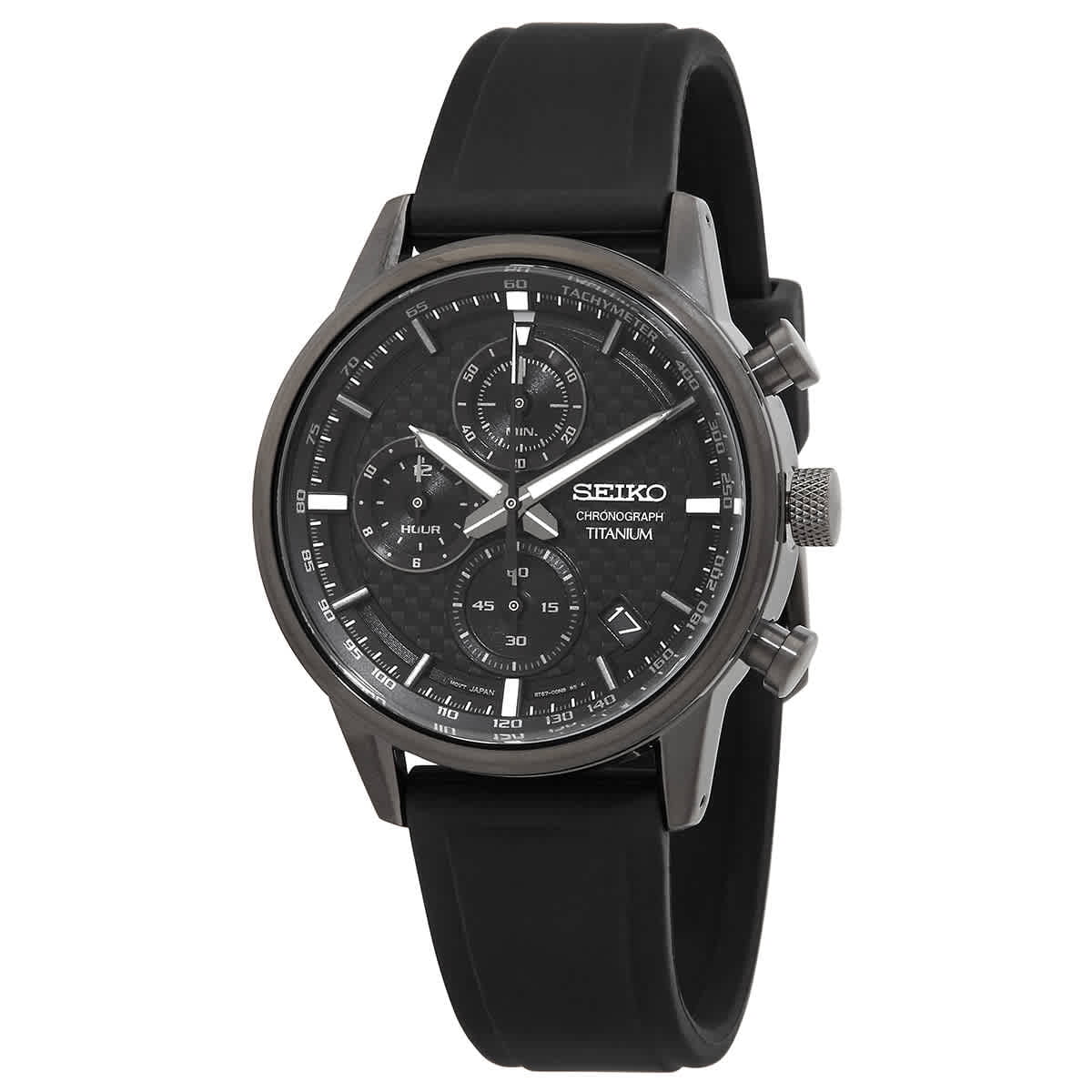 Seiko Essentials Chronograph Quartz Black Dial Men's Watch SSB393P1 ...