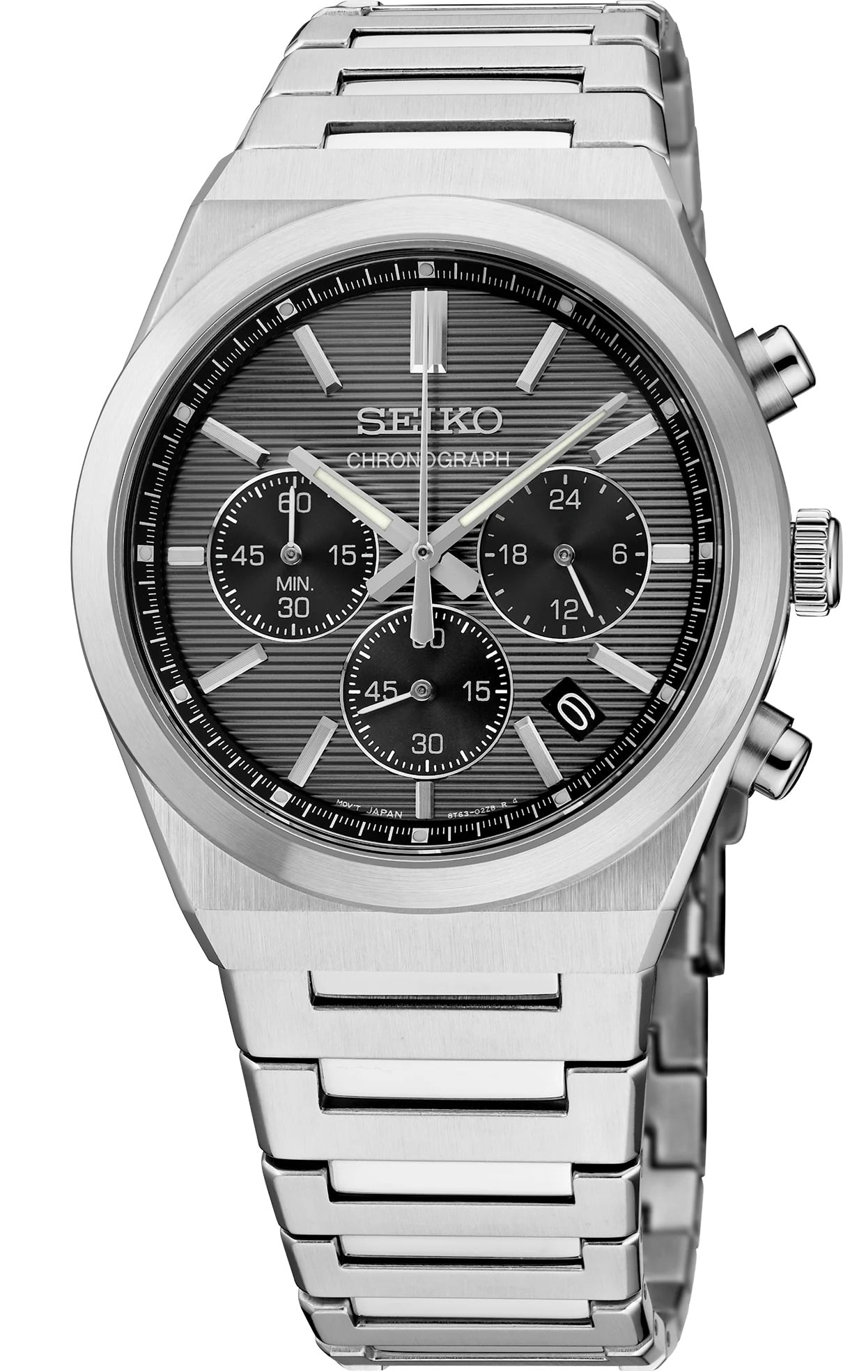 Seiko Essentials Collection Stainless Steel Chronograph Quartz Men's ...