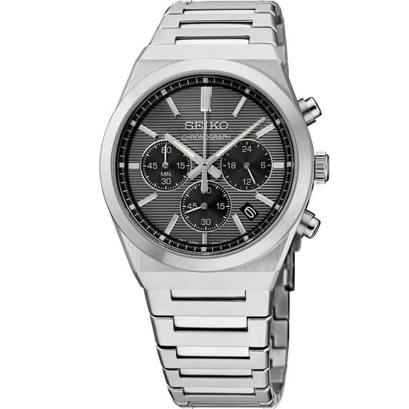 Seiko Essentials Collection Stainless Steel Chronograph Quartz Men's ...