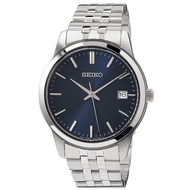 Seiko Essentials Men's Quartz Watch SUR399P1 with Blue Dial, Stainless ...