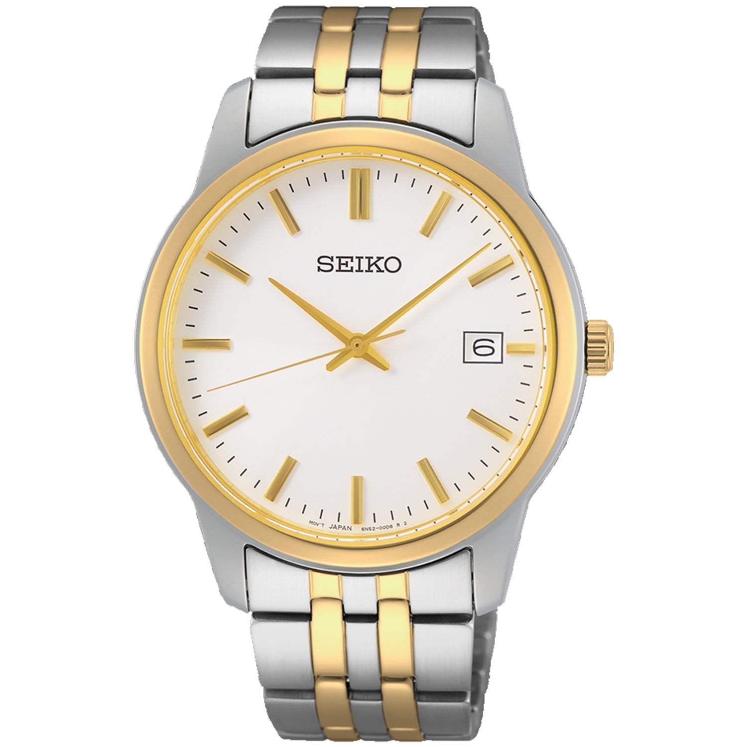 Seiko Essentials Quartz Men's Watch, Two Tone Stainless Steel, White ...