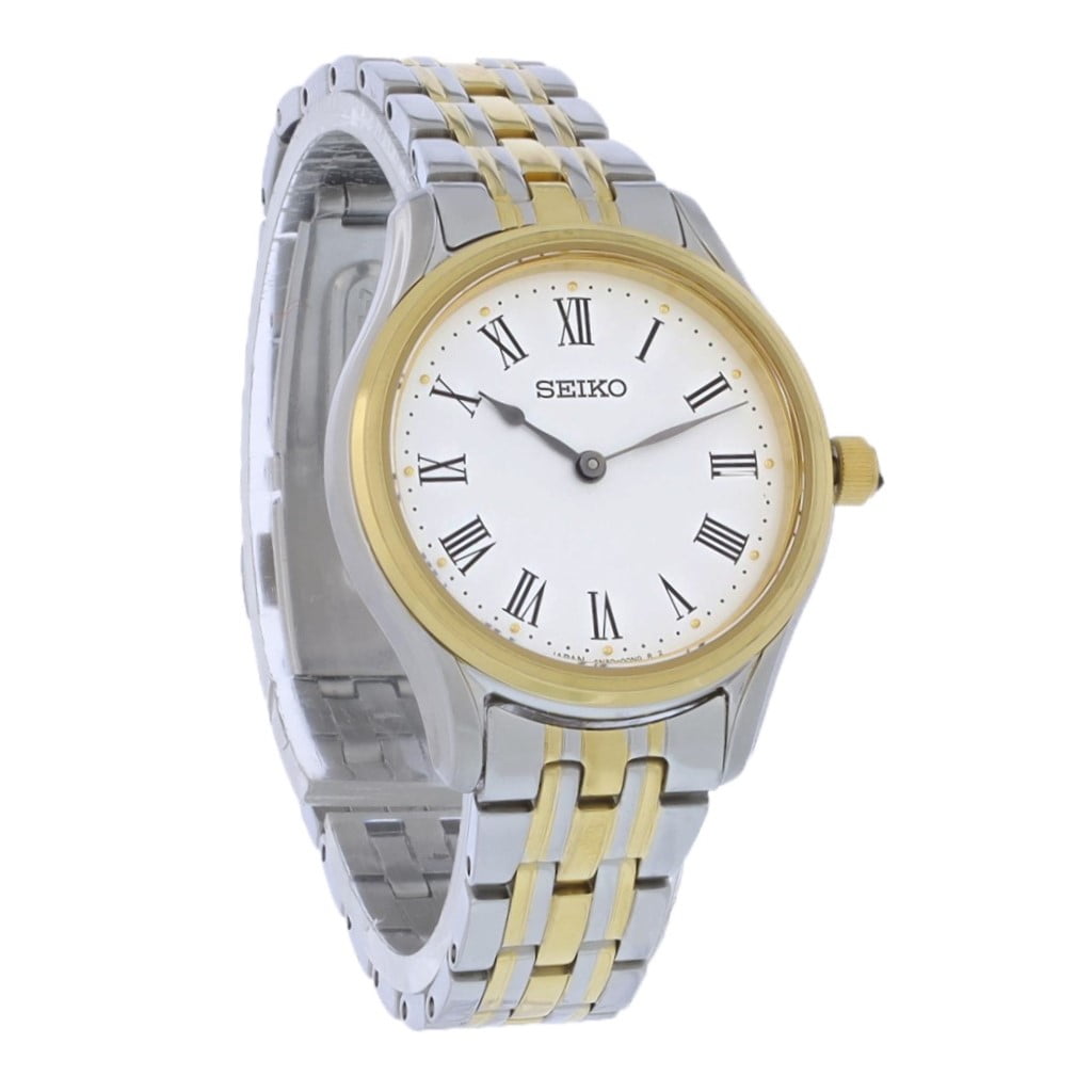 Seiko Essentials Women's Two Tone Silver Dial Quartz Watch SWR070 ...