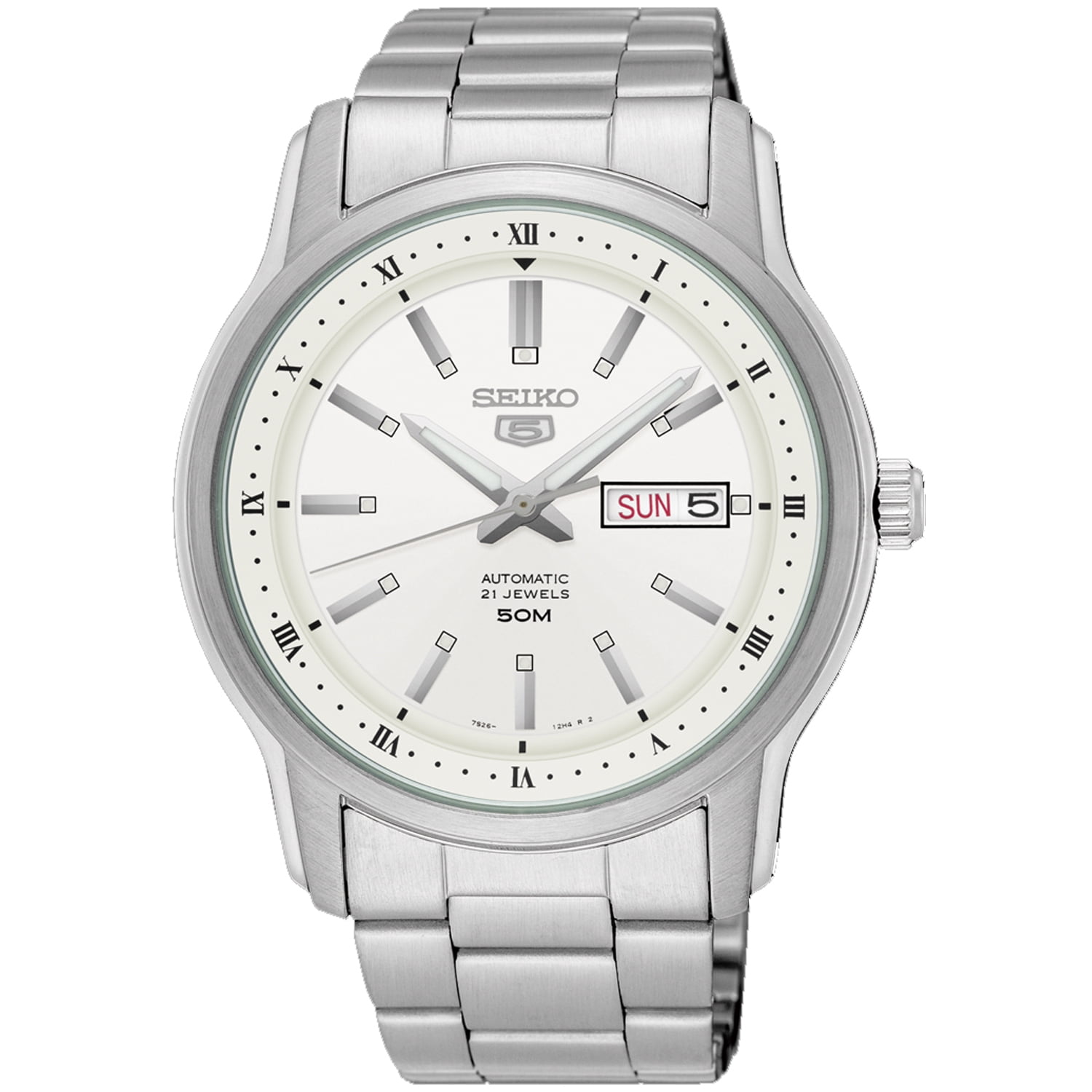 Seiko Men's 5 White Dial Watch - SNKP09K1 - Walmart.com