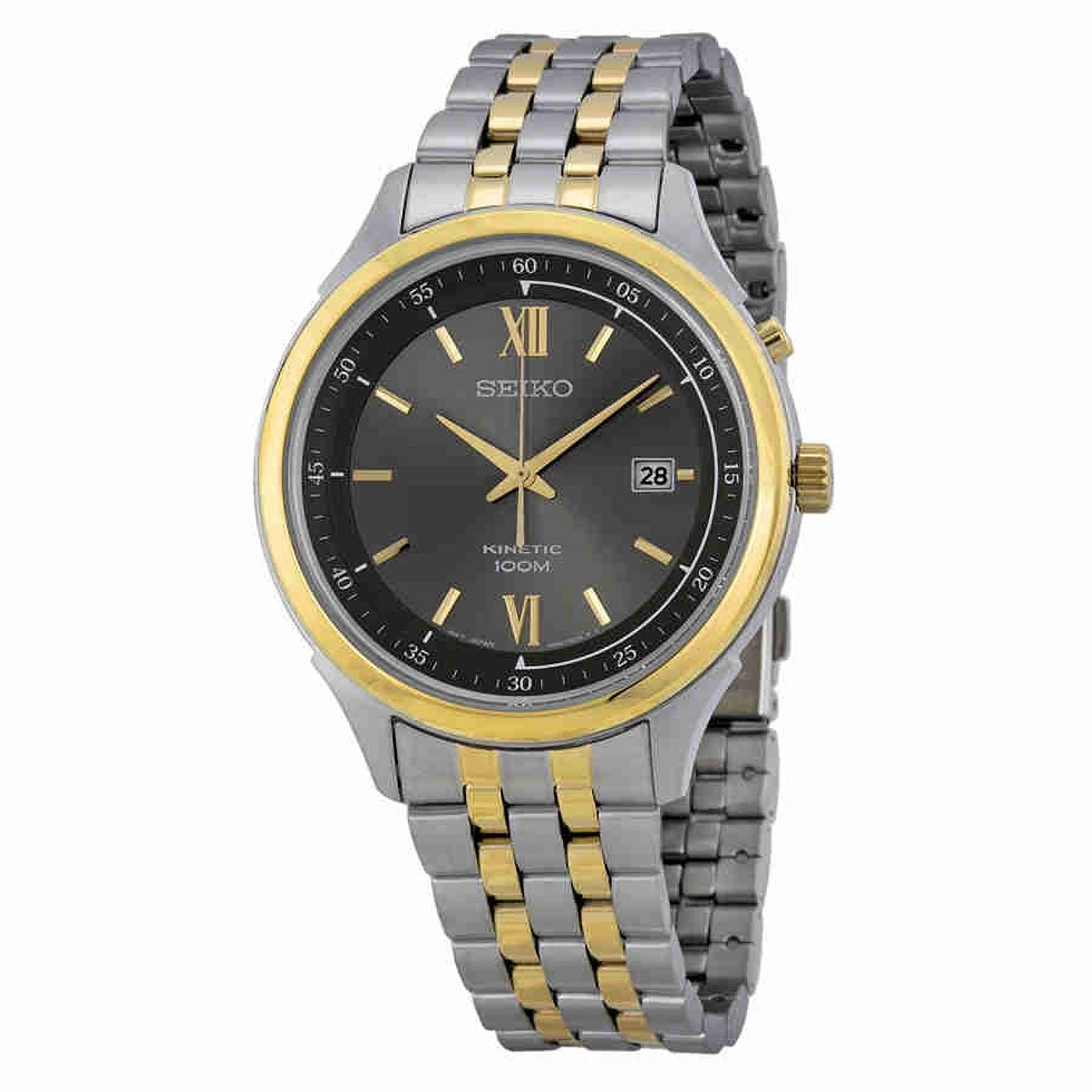 Seiko Men's Kinetic Grey Dial Two-tone Watch SKA658 - Walmart.com