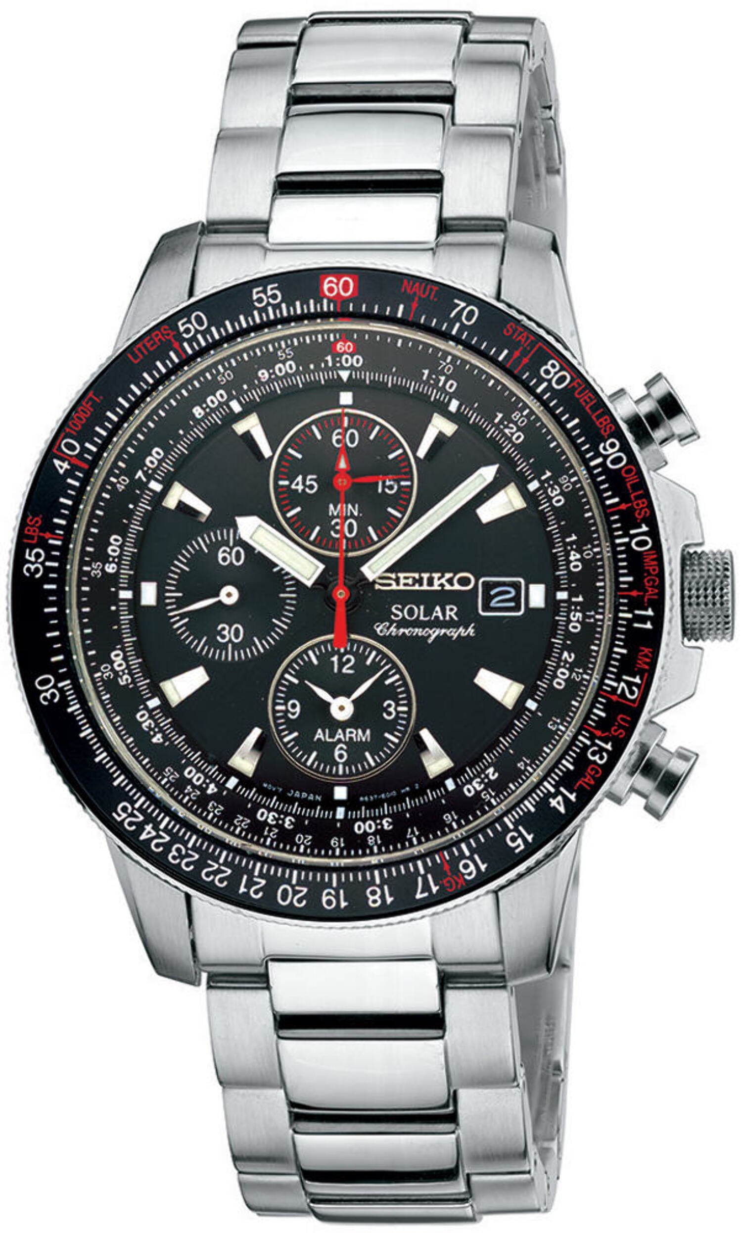 Seiko Men's Prospex Solar Chronograph Black Dial Watch SSC007 - Walmart.com
