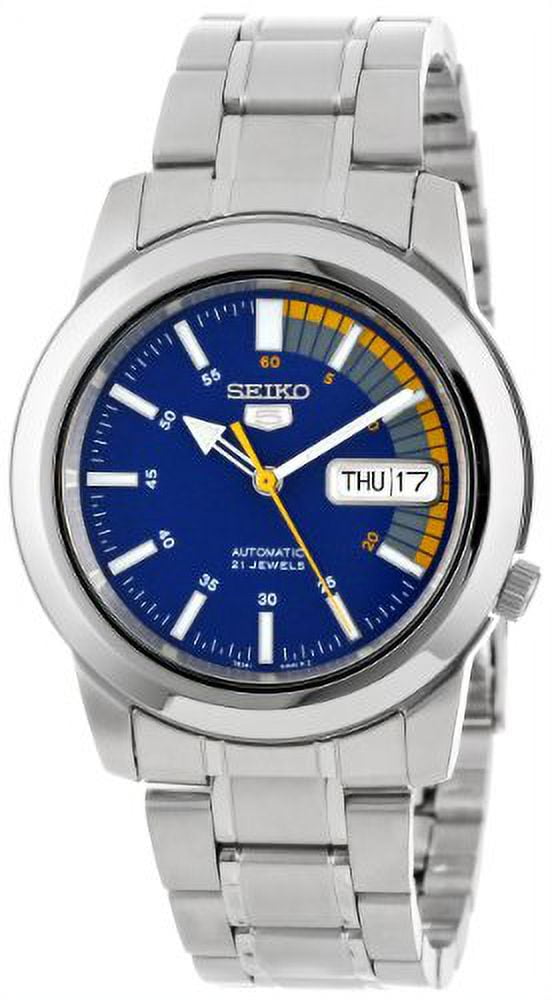 Seiko Men's Seiko 5 30m Stainless Steel Automatic Blue Dial Watch ...
