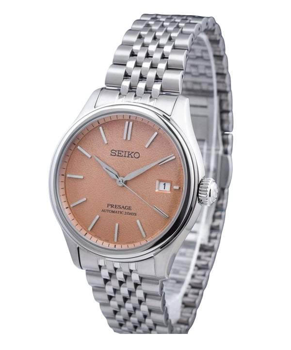 Seiko Presage Classic Araigaki Stainless Steel Orange Dial Automatic ...
