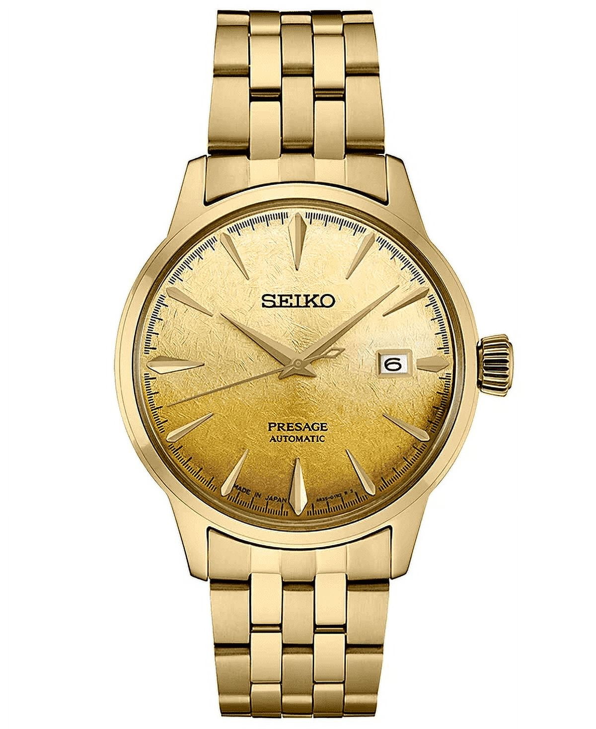 Seiko Presage Mens Gold Tone PVD Stainless Automatic Watch SRPK46 ...