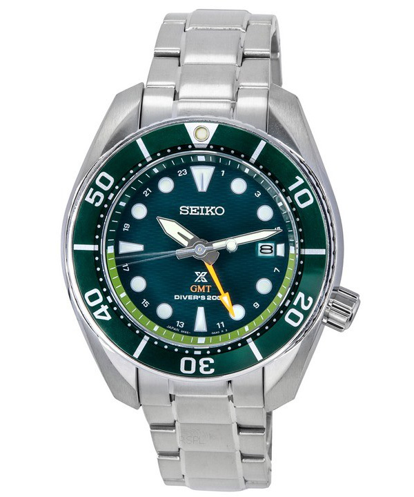Seiko Prospex Sea Aqua Sumo GMT Green Dial Solar Diver's SFK003J1 200M ...