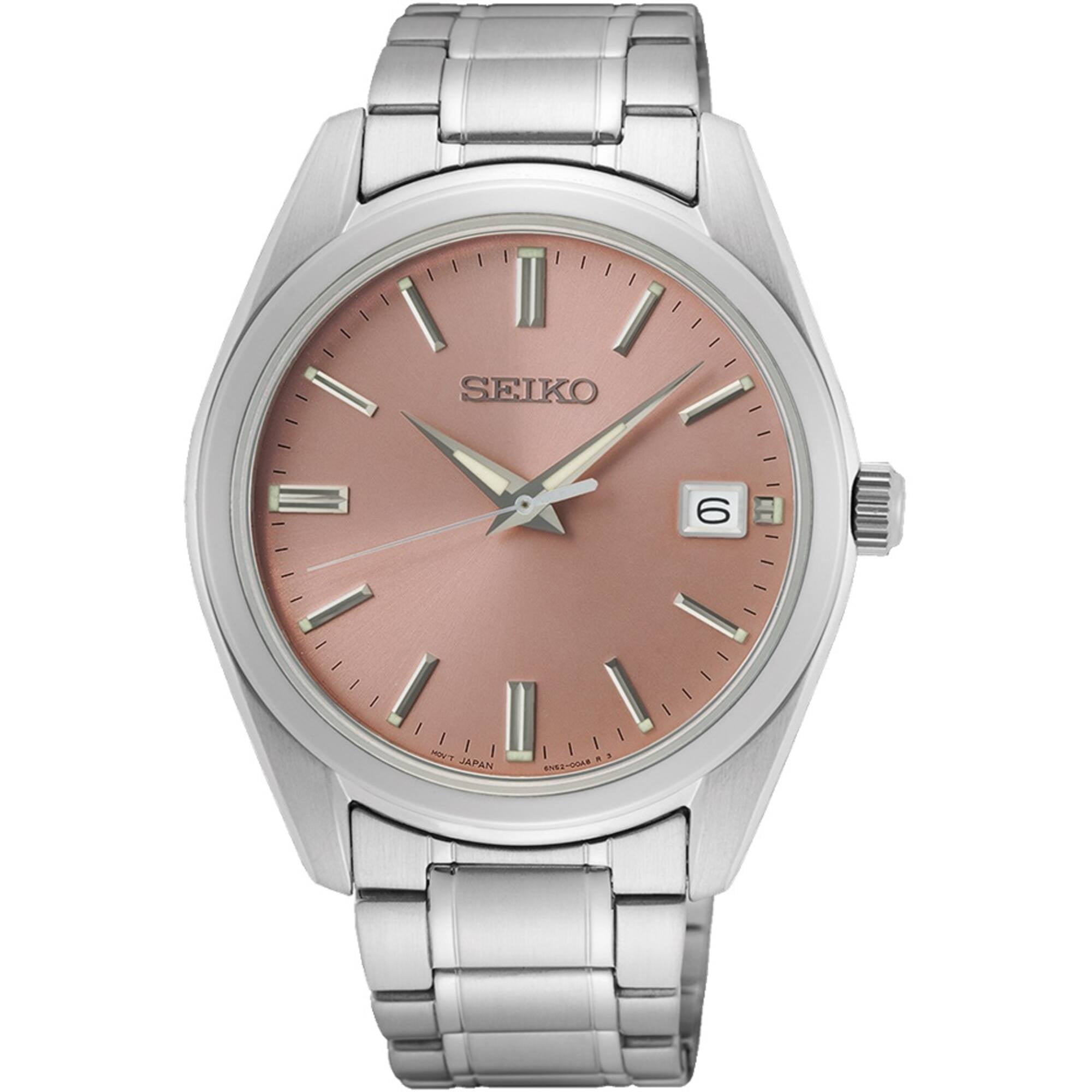Seiko Quartz Pink Dial Men's Watch SUR523 - Walmart.com