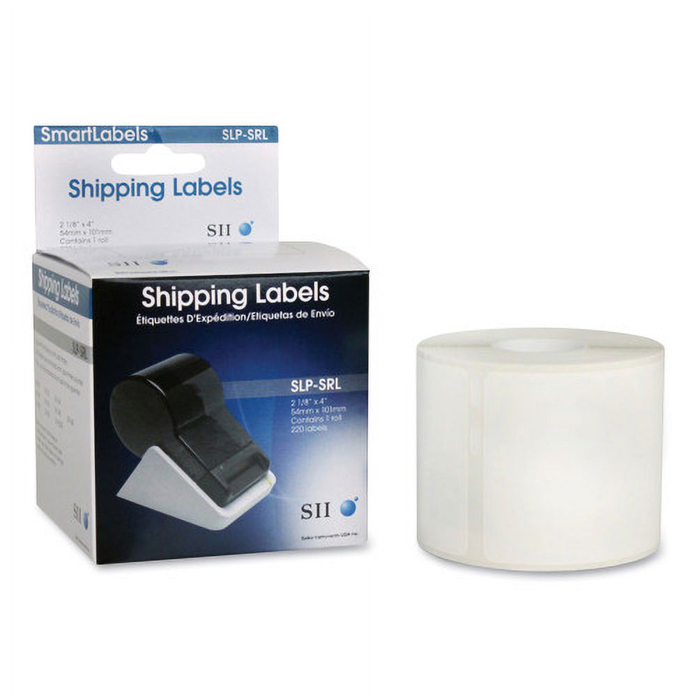 Seiko SLP-SRL Self-Adhesive Wide Shipping Labels, 2.12" x 4", White, 220 Labels/Roll, Each ...
