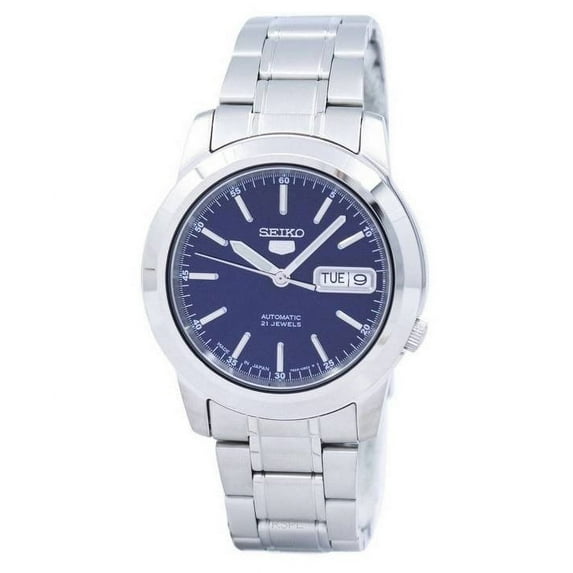 Seiko Men's Automatic Watch with Blue Dial, Silver-Tone Stainless Steel ...