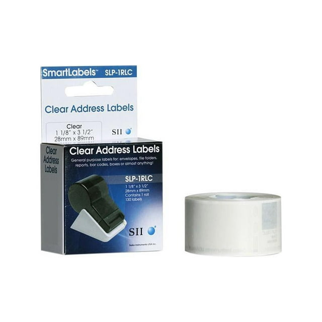 Seiko Self-Adhesive Address Labels, 1-1/8 x 3-1/2, Clear, 130/Box ...