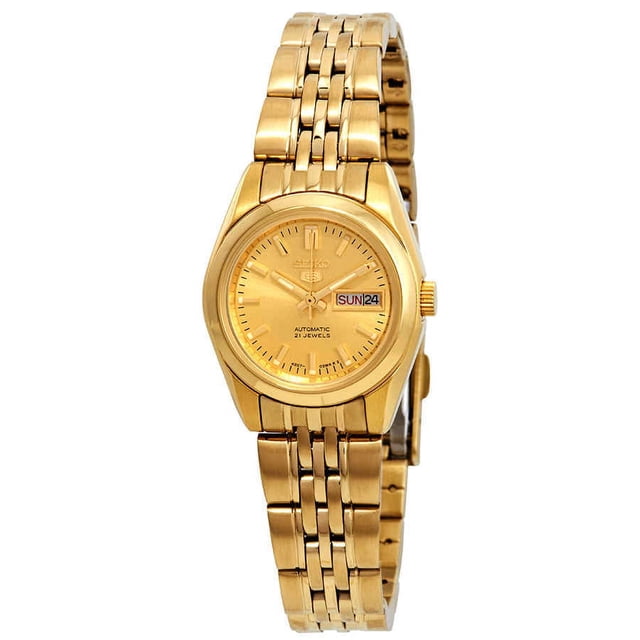 Seiko Series 5 Automatic Gold Dial Ladies Watch SYMA38 - Walmart.com