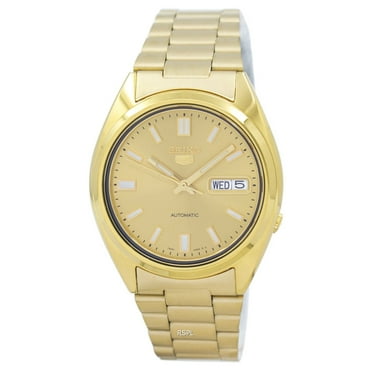 Seiko Men's 5 Automatic Goldtone Gold Dial Watch - Walmart.com