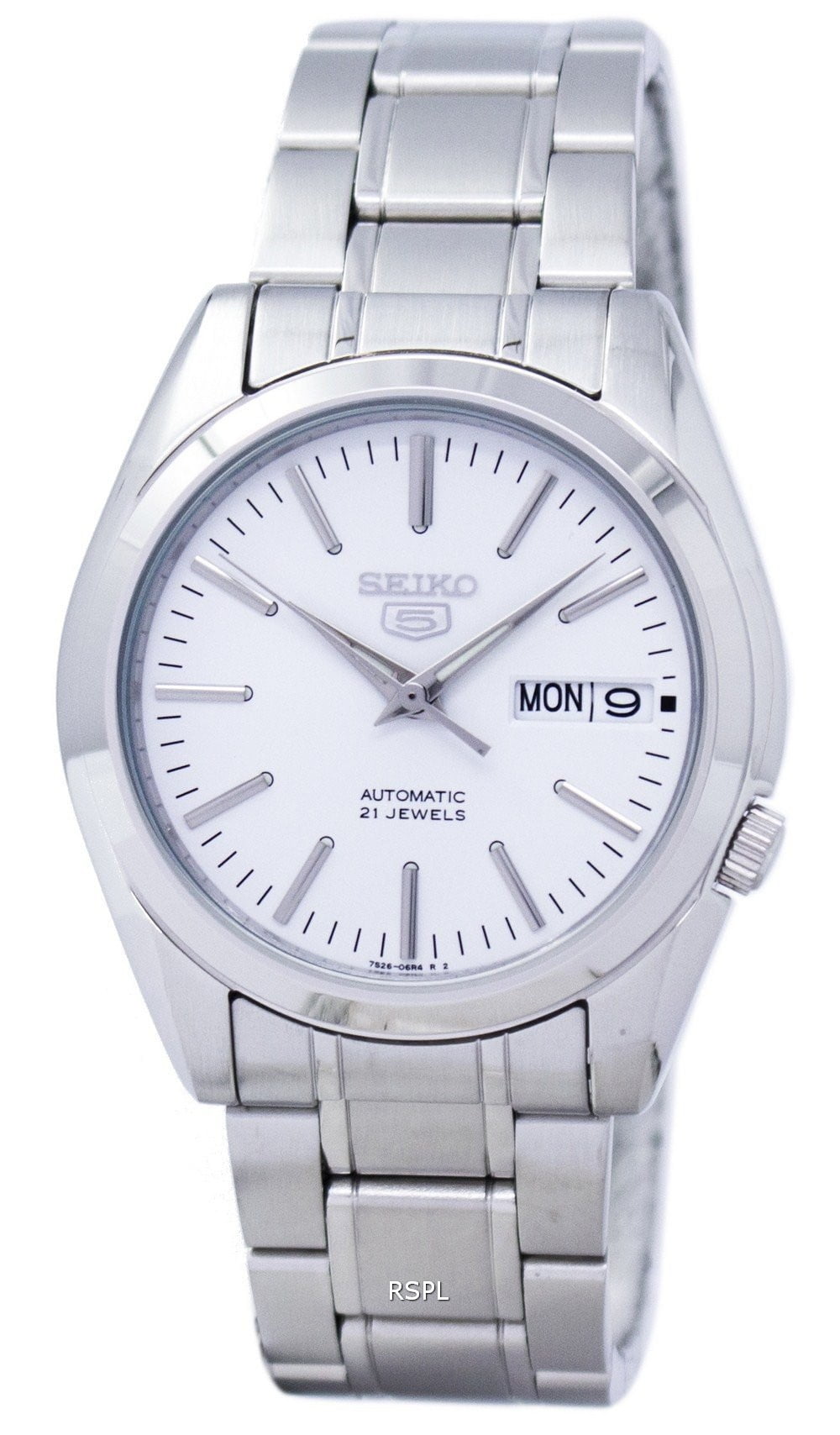 Seiko Men's Watch, Series 5 Automatic, Silver Dial, Stainless Steel ...