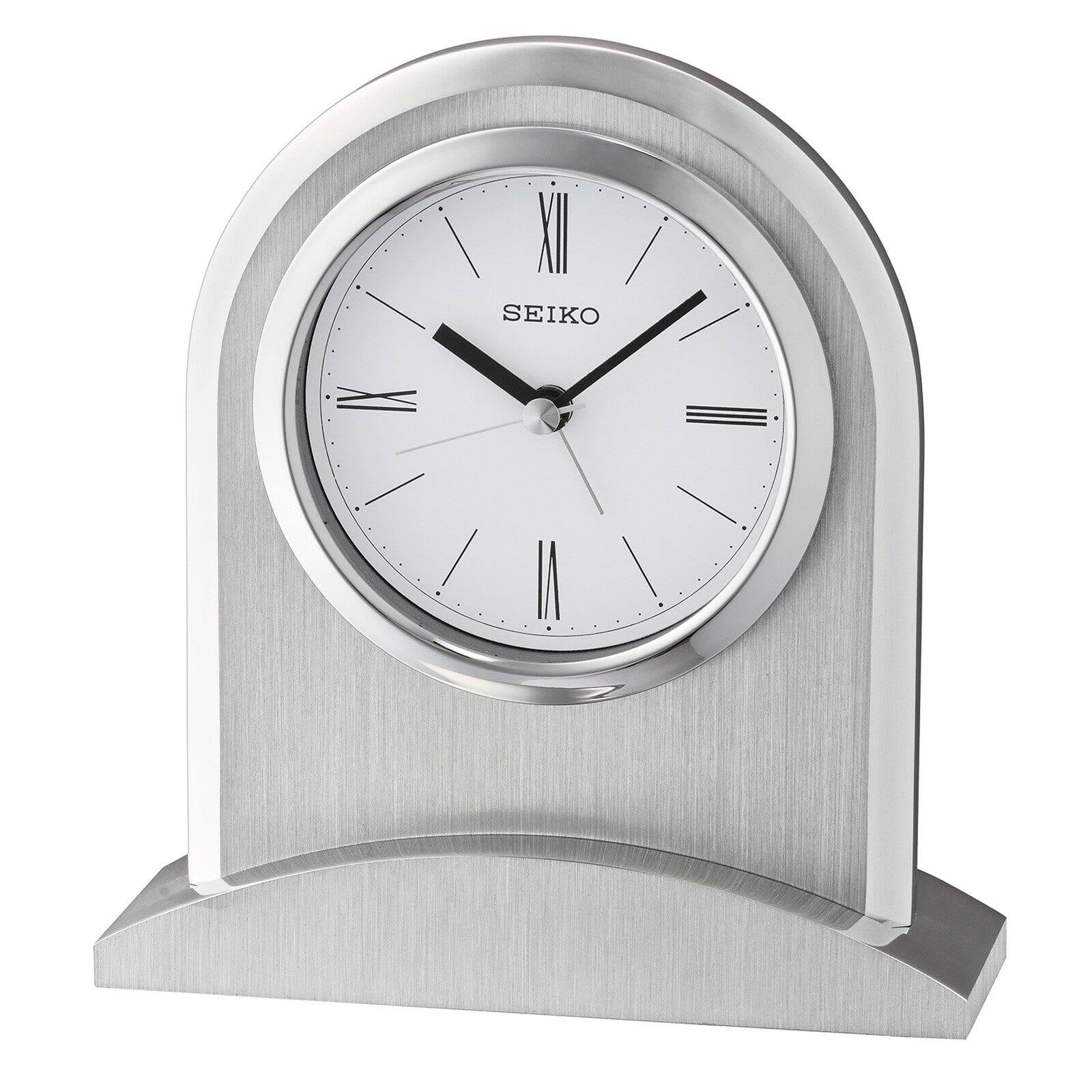 Seiko Westchester Executive Alarm Clock, Gray Analog, Quartz QHE163SLH ...