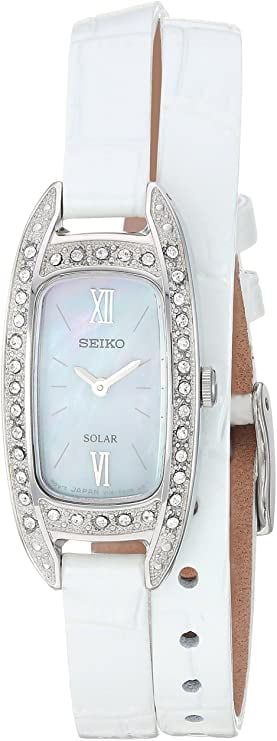 Seiko Women's NEW SUP391 CRYSTAL LEATHER BANDED WATCH - Walmart.com