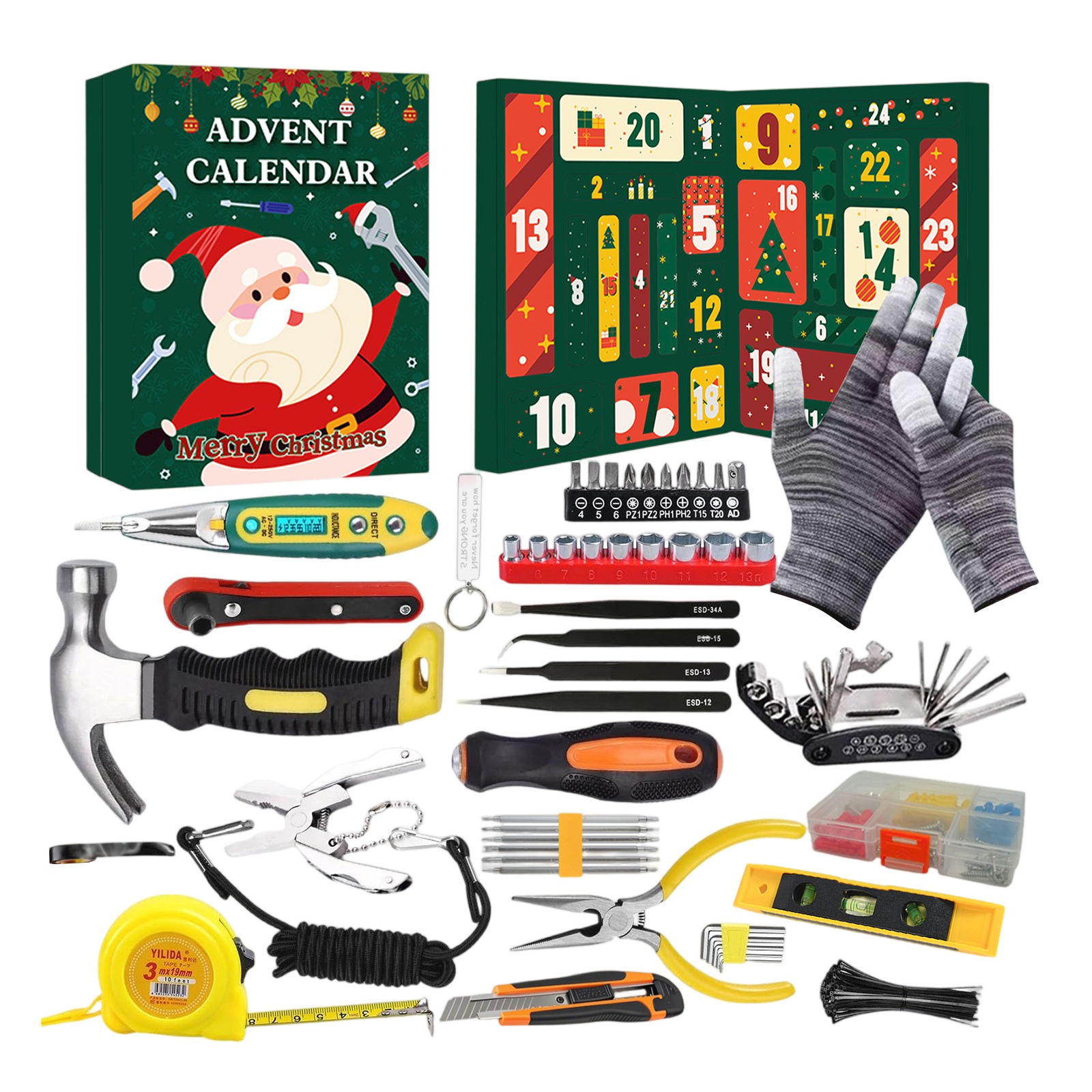 Seilly 2025 Christmas Hand Tool Advent Calendar for Men Teen Boy, 24 ...