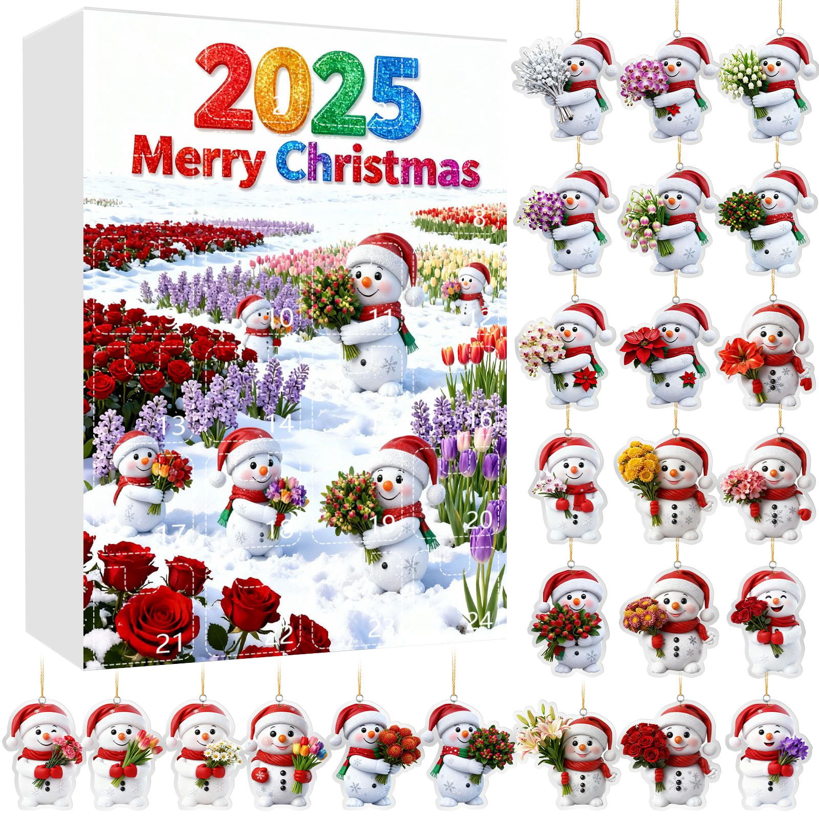 Seilly 2025 Christmas Snowman Countdown Calendar, 24 Days Snowman ...