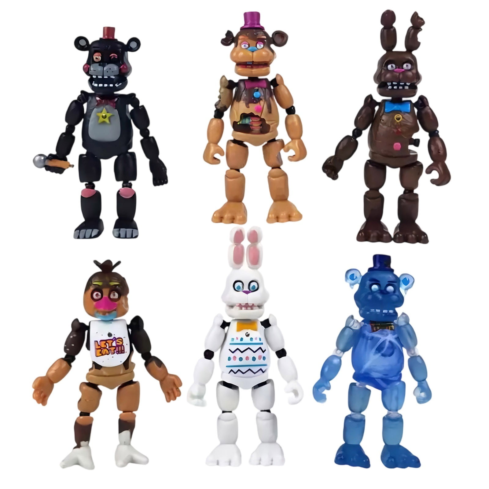 Seilly Five Nights at Freddy's Action Figures, 6 PCS Toy Figures ...