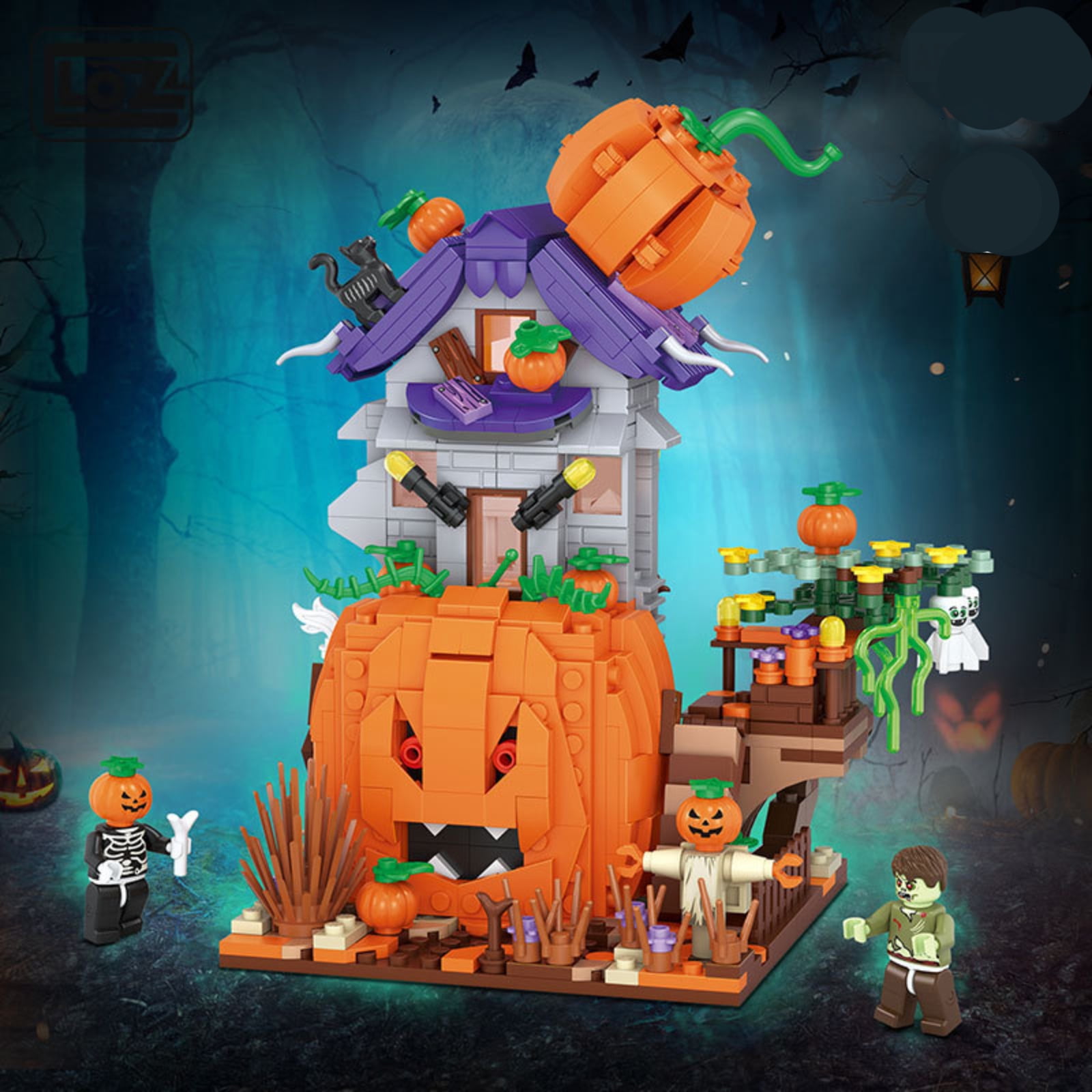 Seilly Halloween Building Blocks Set, Haunted House Micro Bricks, DIY ...