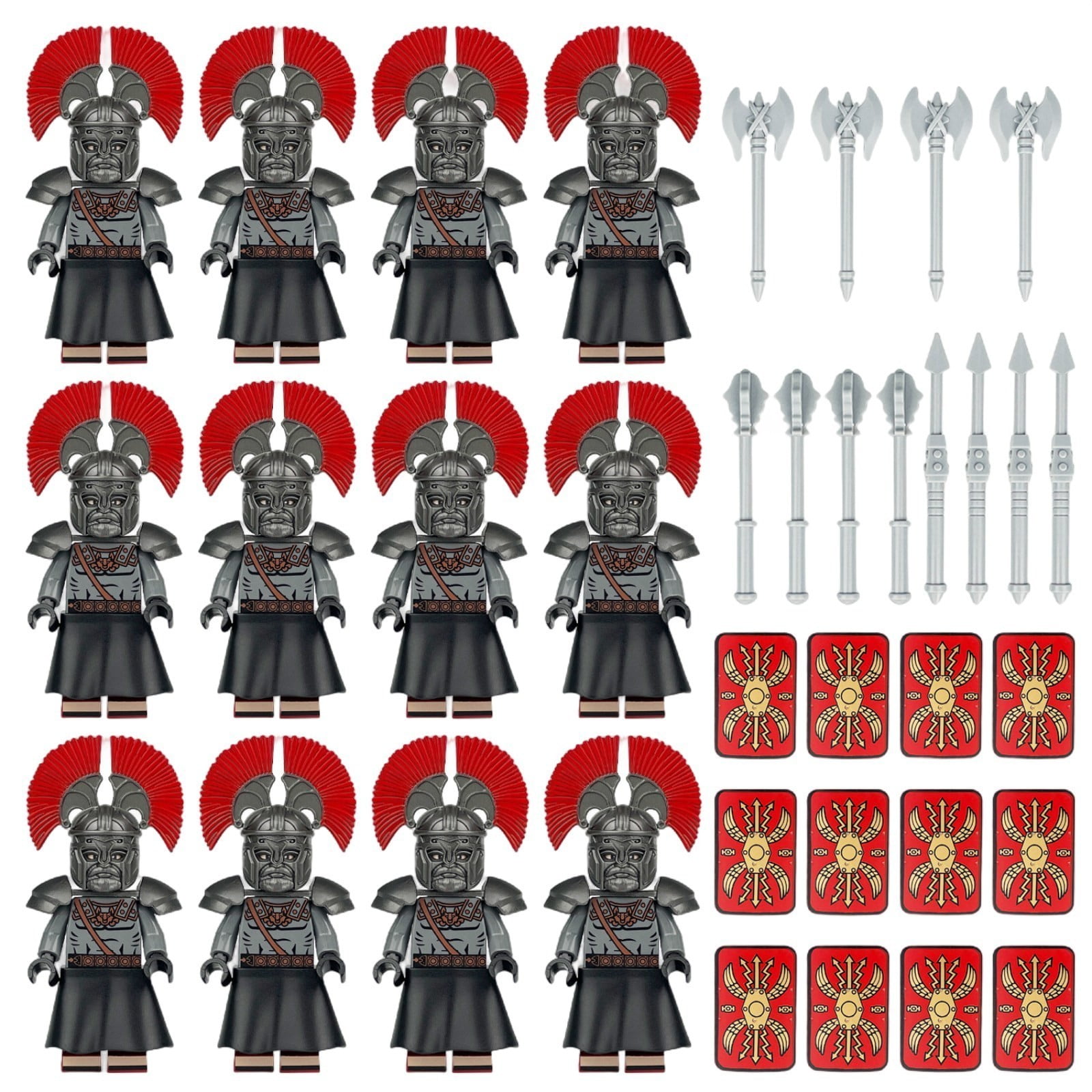 Seilly Roman Soldier Mini Figures Set of 12, Roman Soldier Action ...