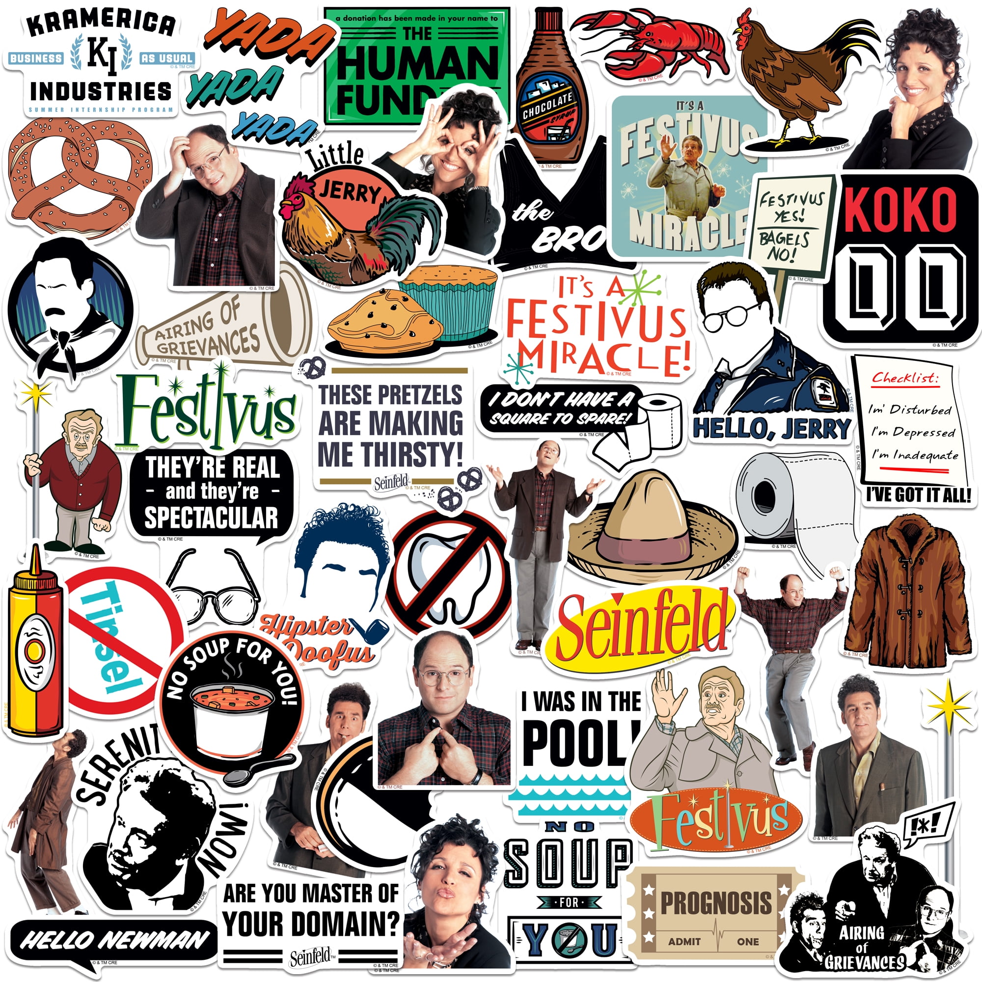 Seinfeld 2nd Variety 50ct Vinyl Large Deluxe Stickers Variety Pack ...