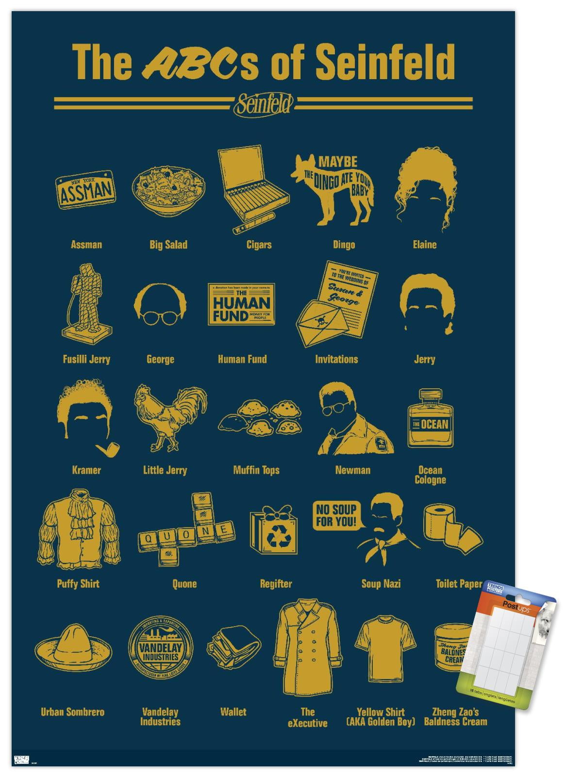Seinfeld - ABCs of Seinfeld Wall Poster, 22.375" x 34" - Walmart.com