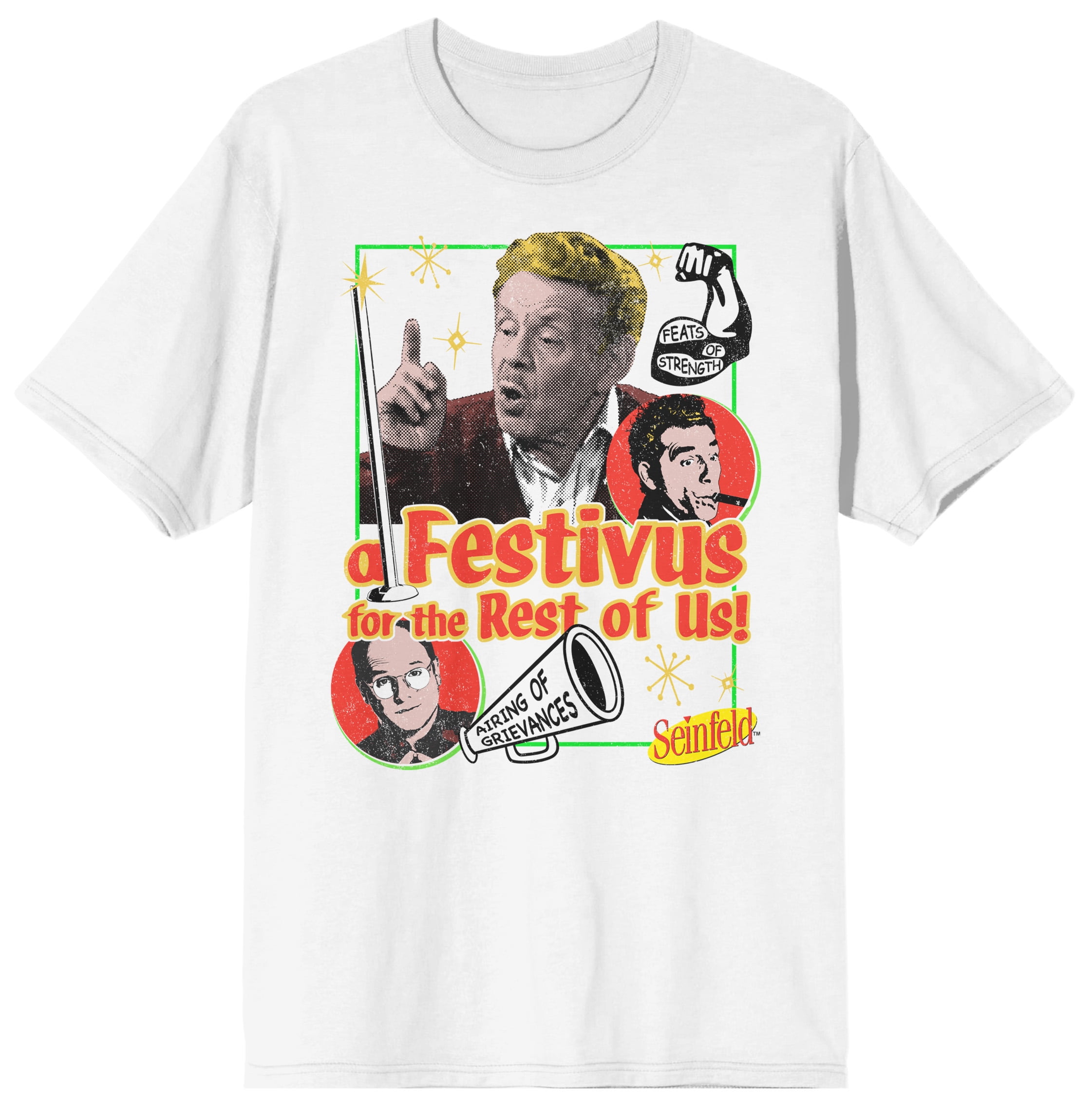 Seinfeld Festivus Collage Celebration Men's White Tshirt - 4XLB ...
