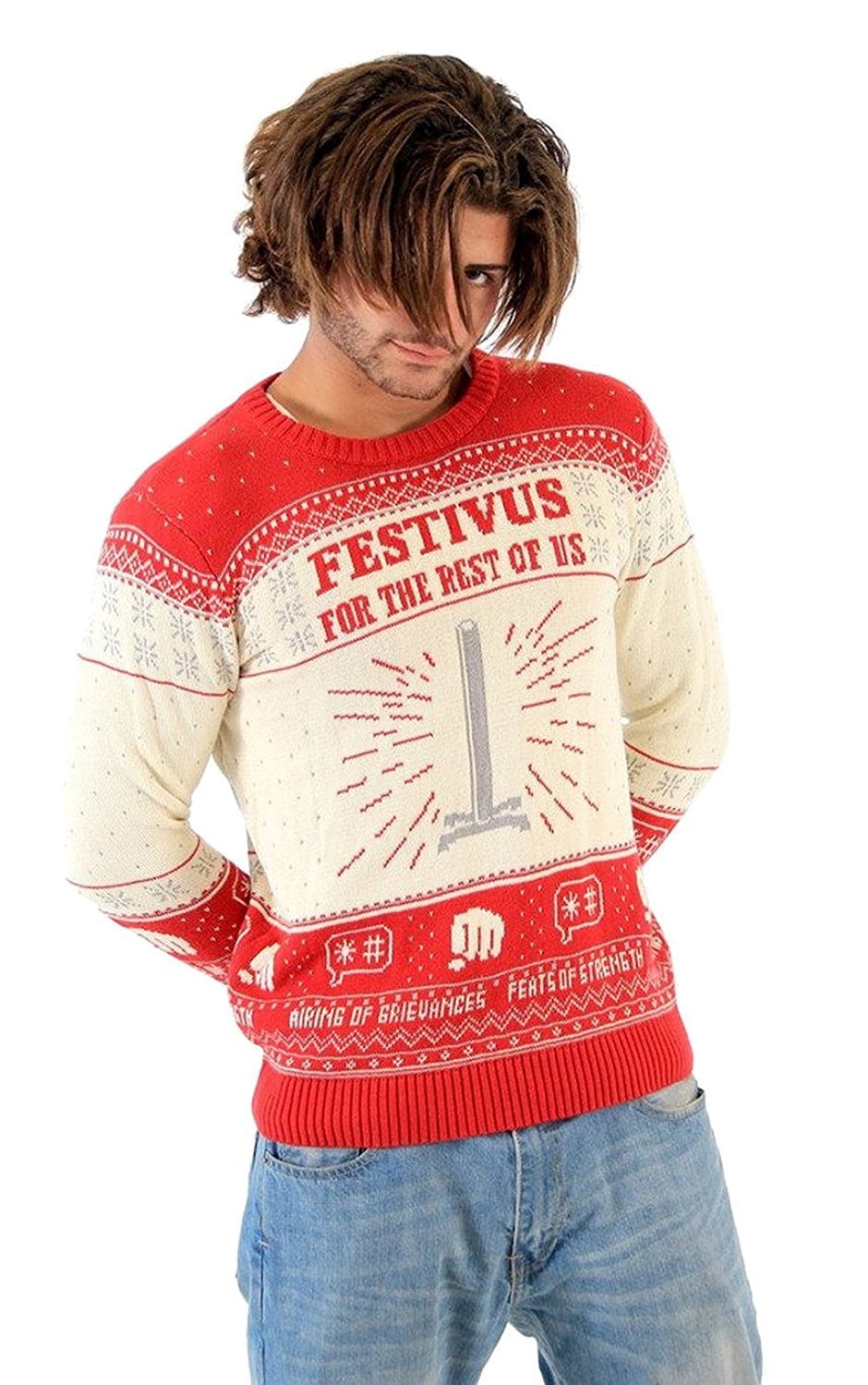 Seinfeld Officially Licensed Festivus Ugly Christmas Sweater, Adult ...
