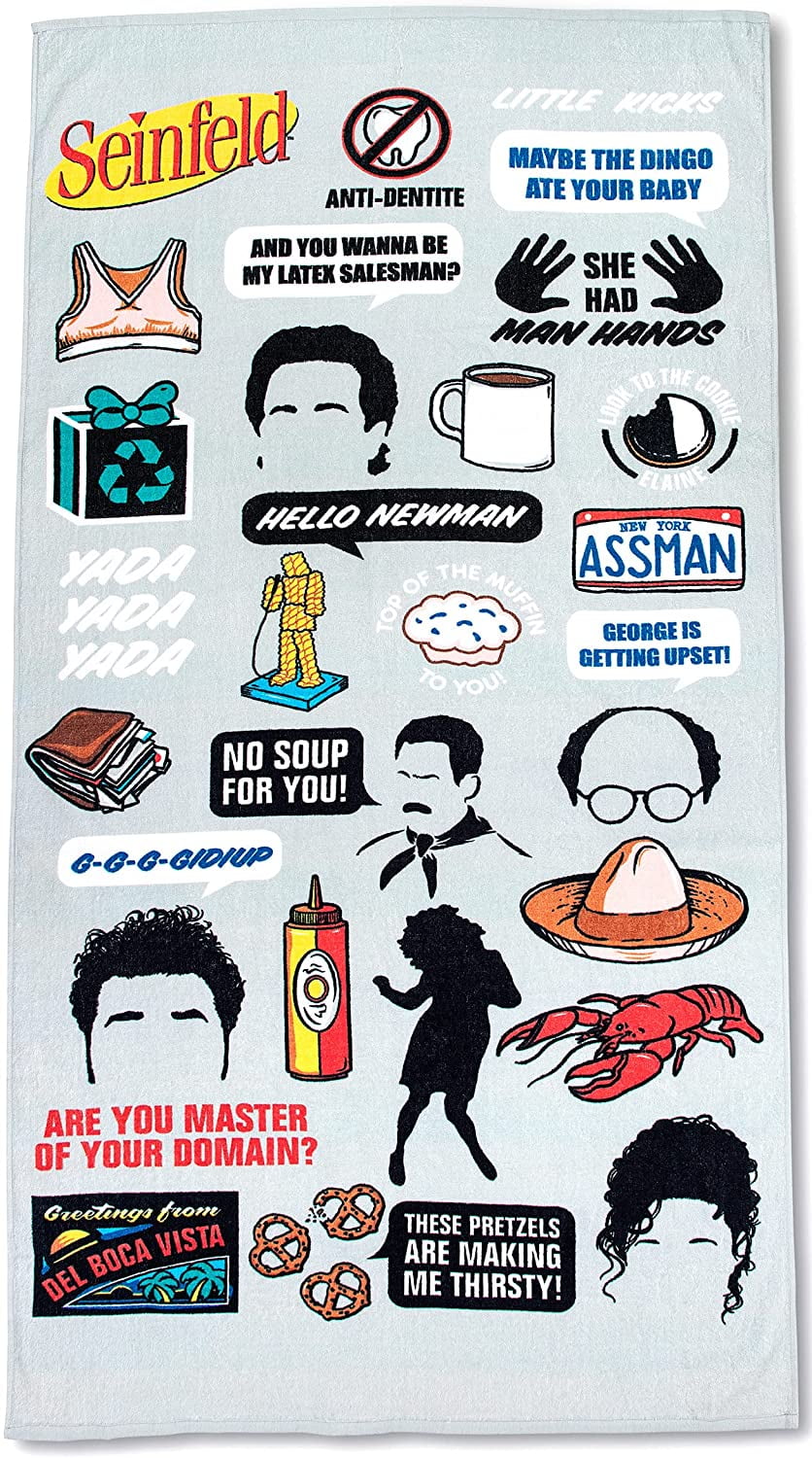Seinfeld Icons Large 34"x 64" Bath/Pool/Beach Towel 100% Cotton, Multi ...