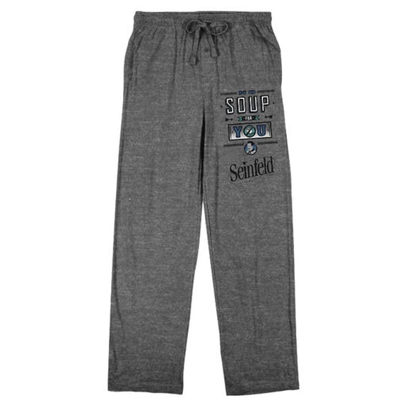 Seinfeld No Soup For You Men's Heather Gray Sleep Pajama Pants-Small ...