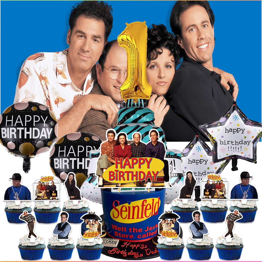 Seinfeld Party Supplies Decor 1st Kit Balloons Birthday Cake Topper ...