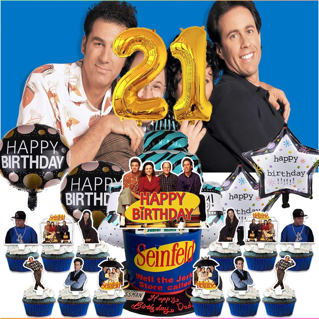 Seinfeld Party Supplies Decor 21th Kit Balloons Birthday Cake Topper ...
