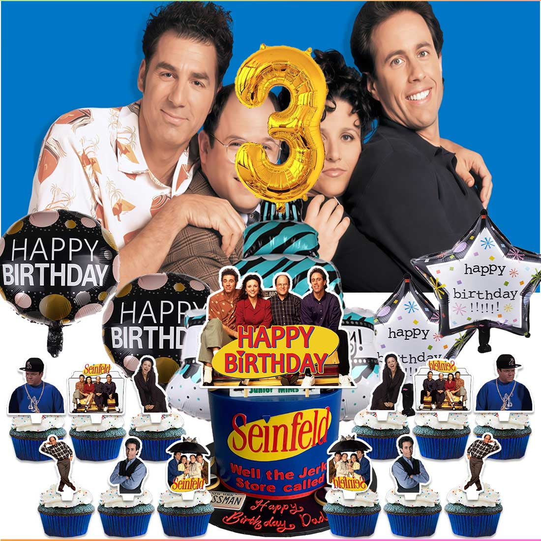 Seinfeld Party Supplies Decor 3rd Kit Balloons Birthday Cake Topper ...