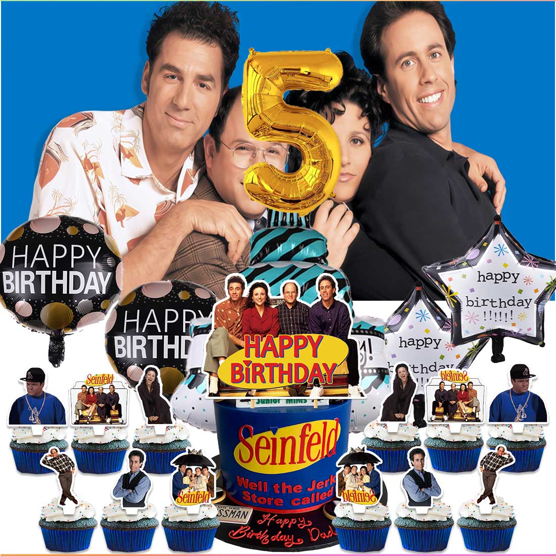 Seinfeld Party Supplies Decor 5th Kit Balloons Birthday Cake Topper ...