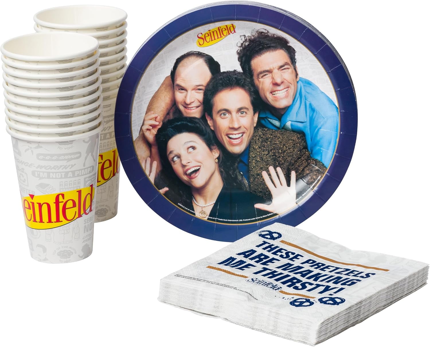 Seinfeld TV Series 60 Pack Partyware Disposable Paper Plates, Napkins ...