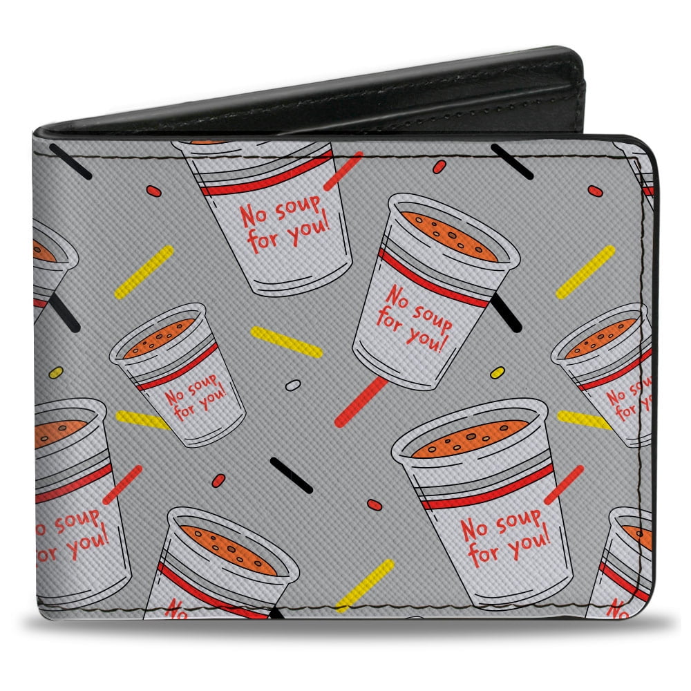 Seinfeld Wallet, Bifold, Seinfeld No Soup For You Soup Cups Scattered ...