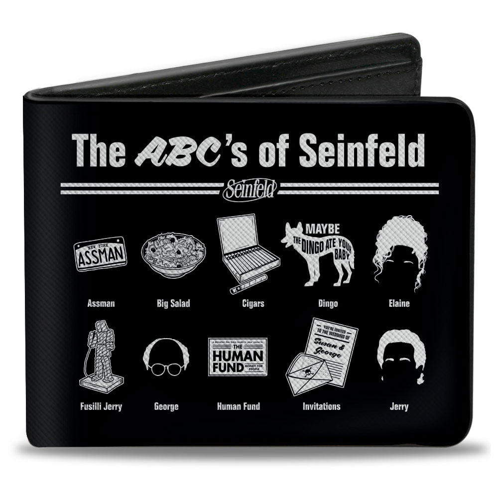 Seinfeld Wallet, Bifold, Seinfeld The ABCs of Seinfeld Icons Black ...